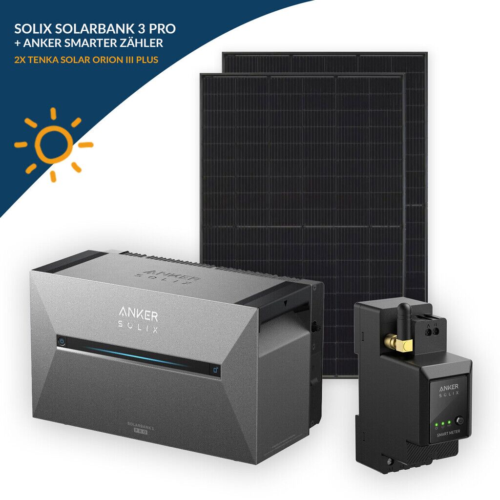 Anker SOLIX solar bank 3 E2700 Pro with 2x Tenka Ultimate 480W PV ...